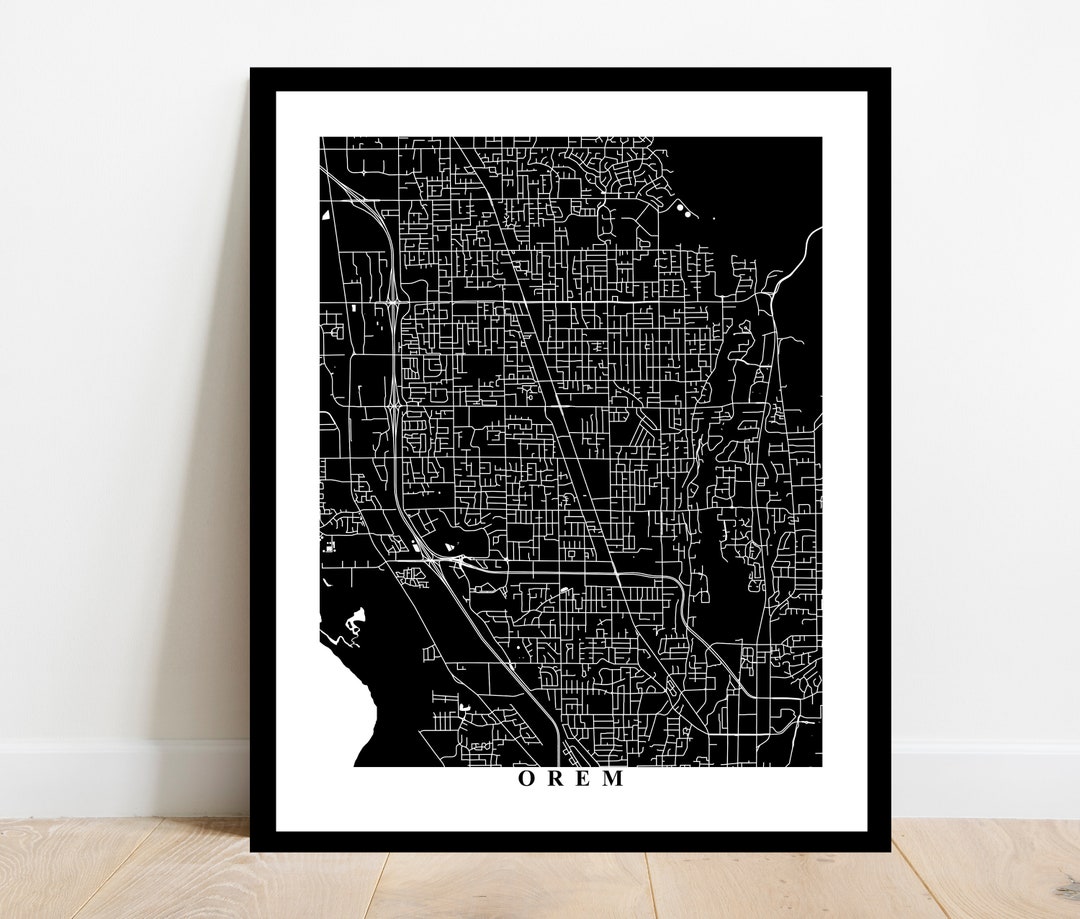 Orem Map Art Utah Custom City Streets Wall Poster Home - Etsy