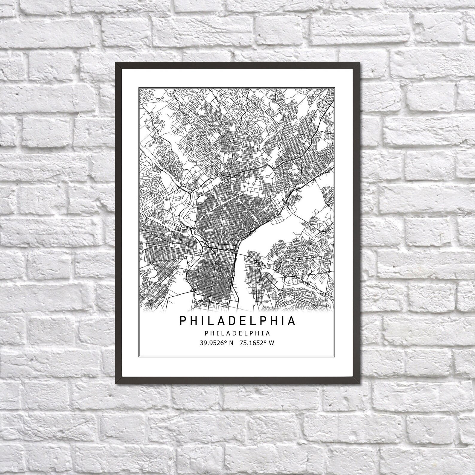 Philadelphia Map Art Modern City Streets Map Print | Etsy