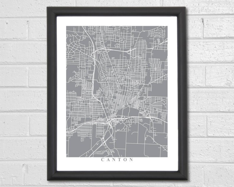 Canton Map Art City Maps Ohio Travel Map Print - Etsy