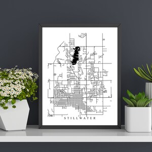 Stillwater Map Art Map Print Oklahoma Oklahoma State University Map ...