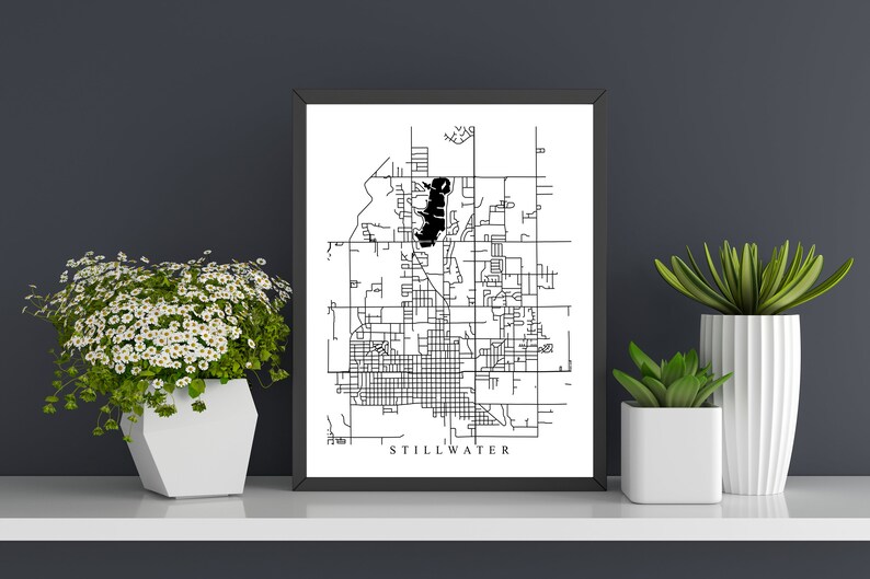 Stillwater Map Art Map Print Oklahoma Oklahoma State - Etsy
