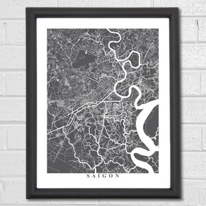 Saigon Map Art City Map Vietnam Travel Map Print - Etsy