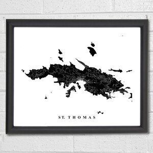 St Thomas Map Art Map Print Virgin Islands Map Print Home Map Custom ...