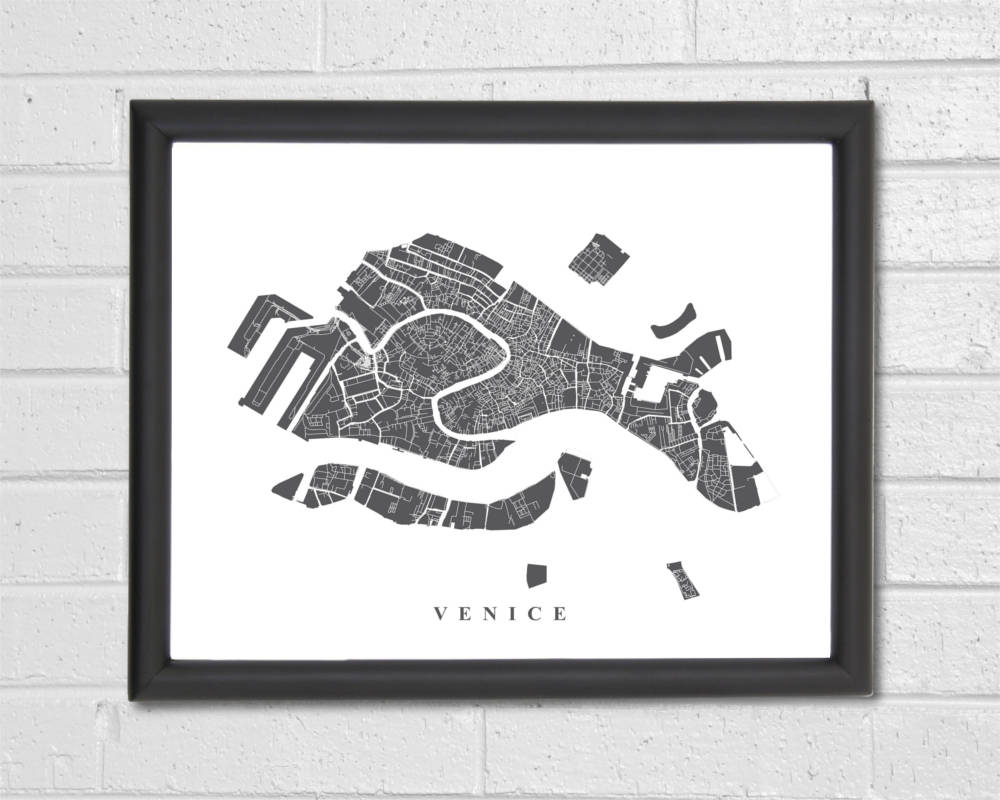 Venice Map Art City Map Italy Travel Map Print | Etsy