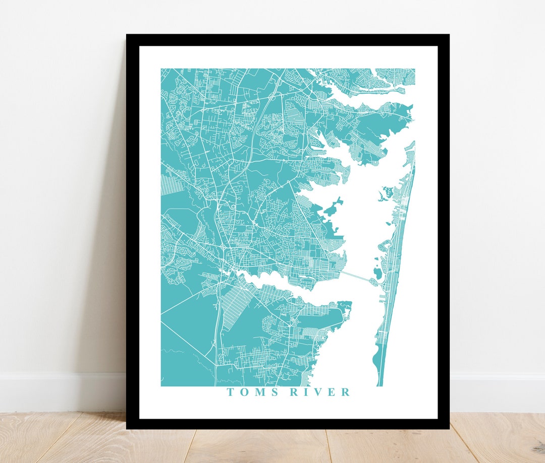 Toms River Map Art New Jersey Custom City Streets Map - Etsy