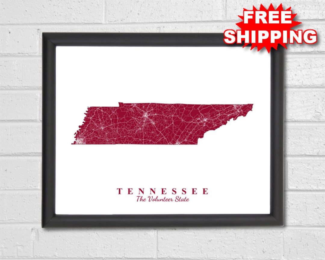 Tennessee Map Art Map Print State Map Travel Gift Map - Etsy