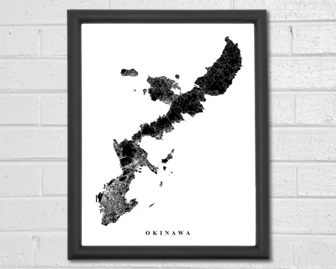 Okinawa Map Art Japan City Streets Map Print Custom - Etsy