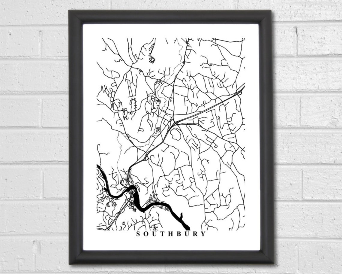 Rye Map Art City Map New York Office Decor Map Art - Etsy