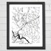 Rye Map Art City Map New York Office Decor Map Art Travel Map Print ...