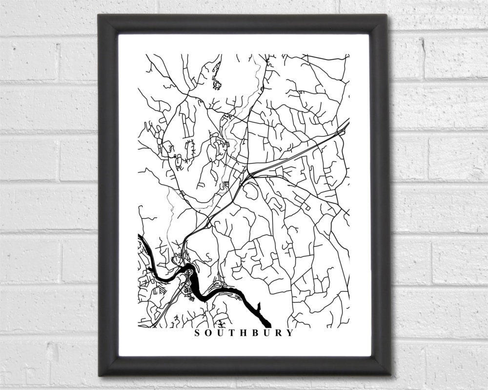 Rye Map Art City Map New York Office Decor Map Art | Etsy