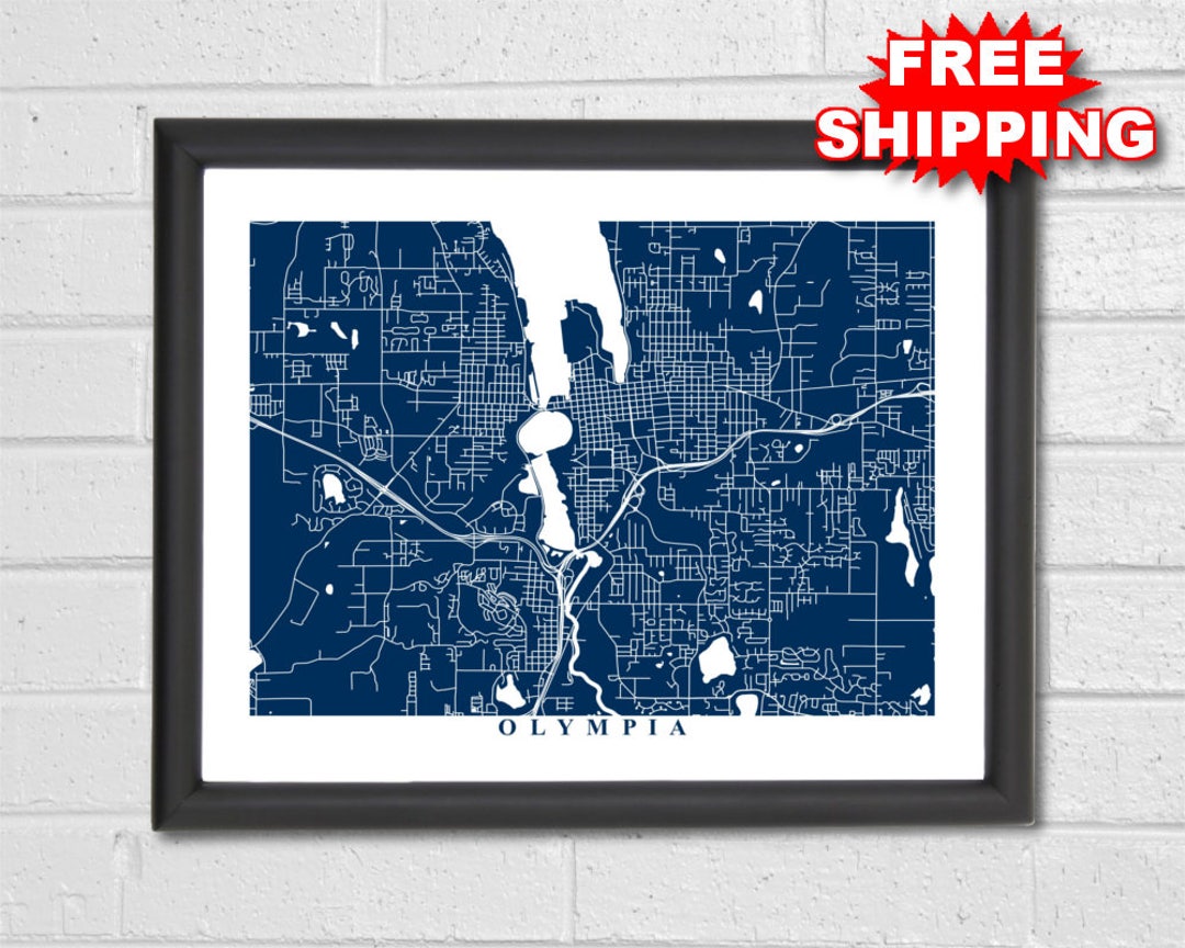 Olympia Map Art City Maps Washington Travel Map Print Custom Map Home ...