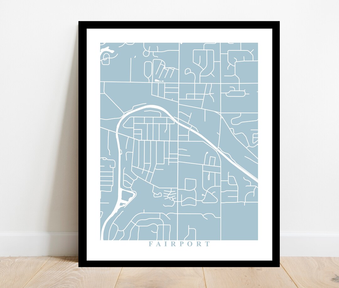 Fairport Map Art New York Custom City Streets Map Print - Etsy