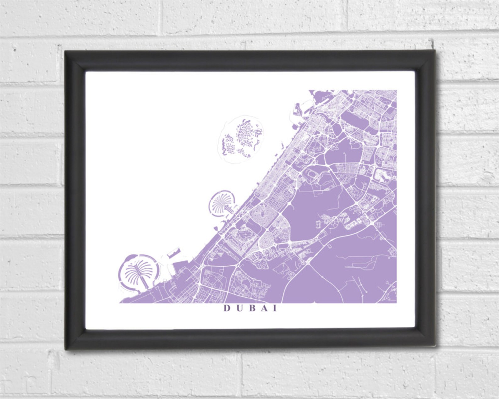 Dubai Map Art Map Print United Arab Emirates UAE GCC | Etsy