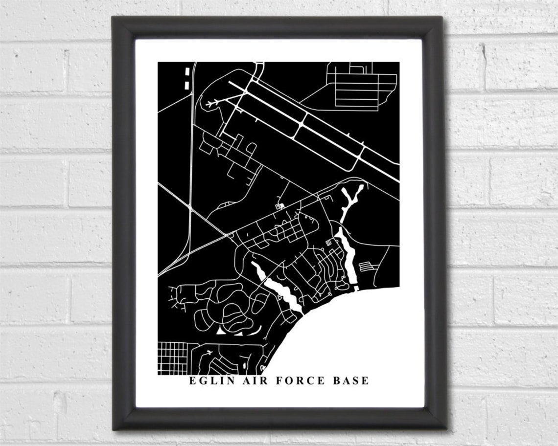 Eglin Air Force Base Map Art Streets Map Print Florida - Etsy