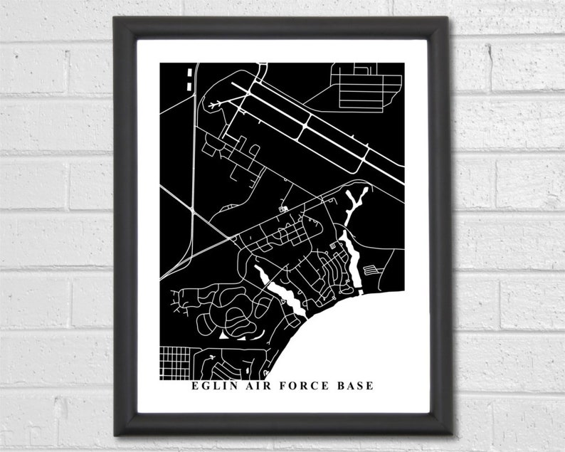 Eglin Air Force Base Map Art Streets Map Print Florida - Etsy