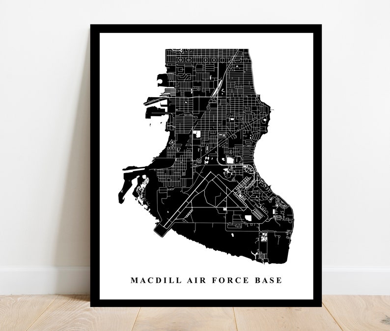 Macdill Air Force Base Map Art City Streets Map Print - Etsy