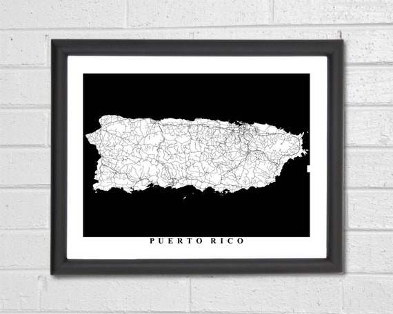 Puerto Rican Map Black And White