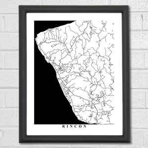 Rincon City Map Art City Map Puerto Rico Office Decor - Etsy
