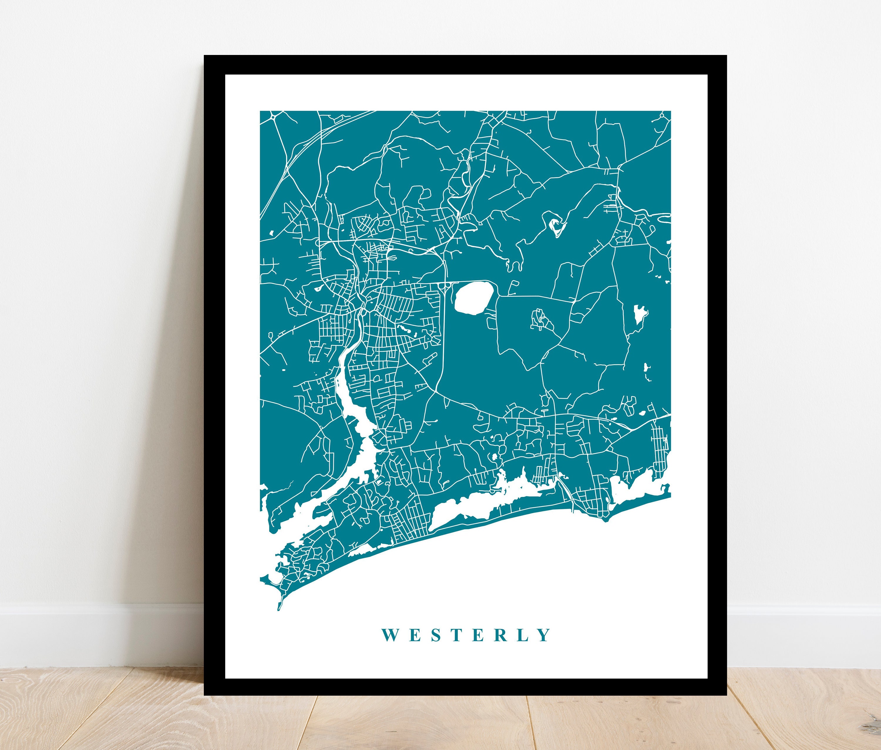 Westerly Map Art Rhode Island City Map Print Travel Gift - Etsy