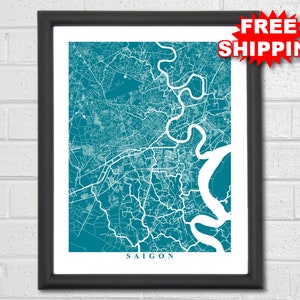Saigon Map Art City Map Vietnam Travel Map Print - Etsy