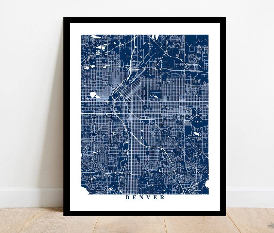 Denver Map Art City Map Print Colorado Travel Gift Home Office Decor ...