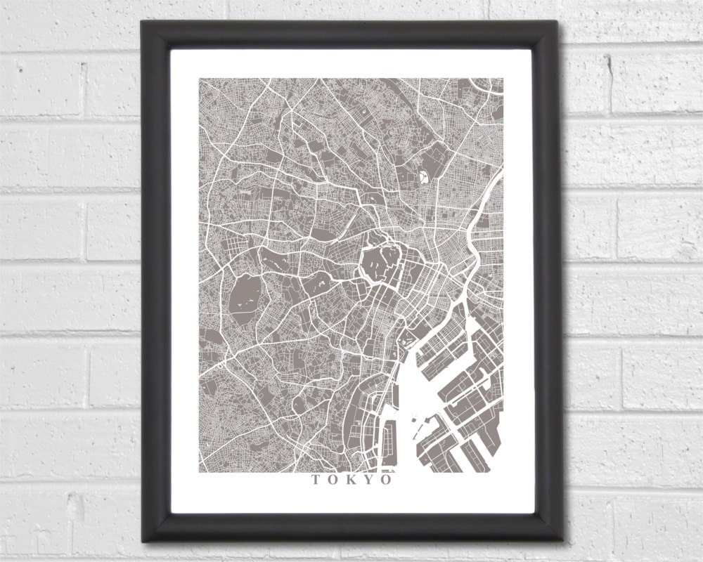 Tokyo Map Art Map Print Japan Map Print Travel Gift - Etsy