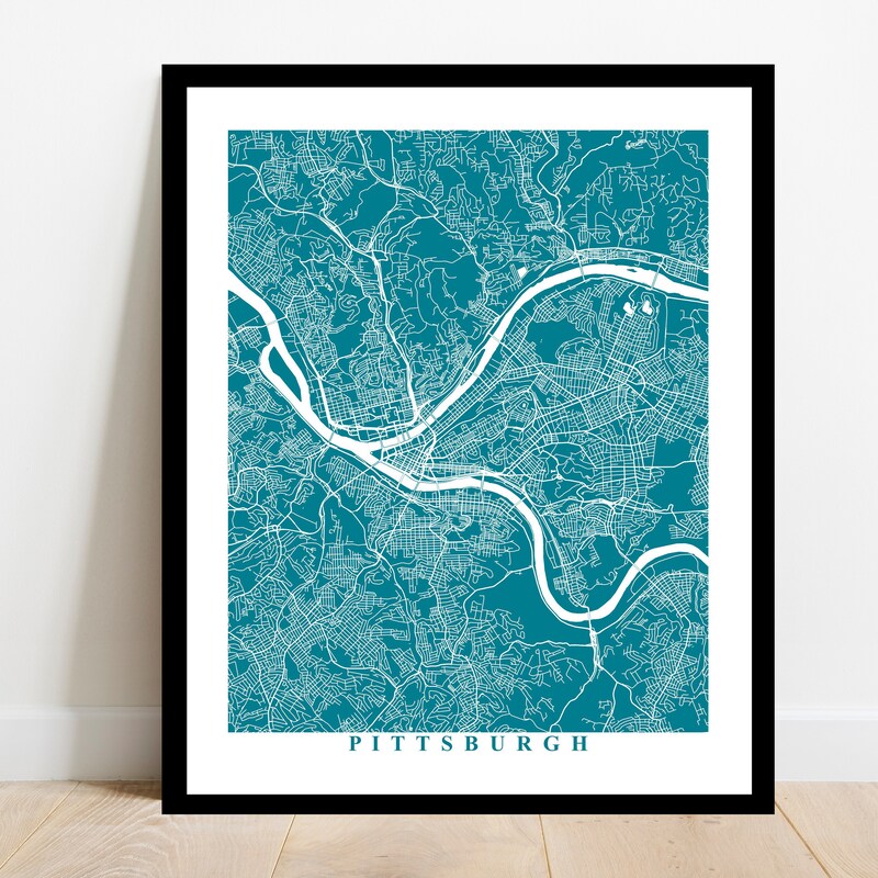 Pittsburgh Map - Etsy