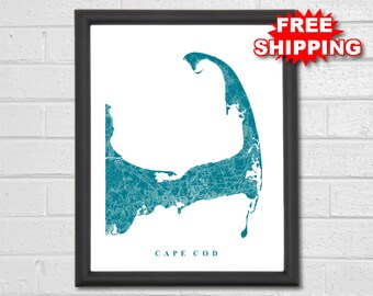 Cape Cod Map Poster - Etsy
