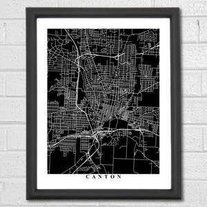 Canton Map Art City Maps Ohio Travel Map Print - Etsy