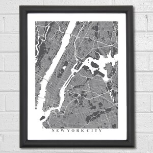 New York City Map Art Wall Art Print NYC Travel Gift | Etsy