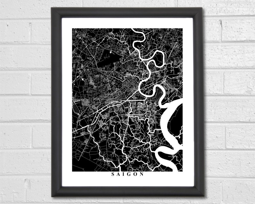 Saigon Map Art City Map Vietnam Travel Map Print | Etsy