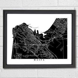 Haifa Map Art Map Print Israel Map Print Home Map - Etsy