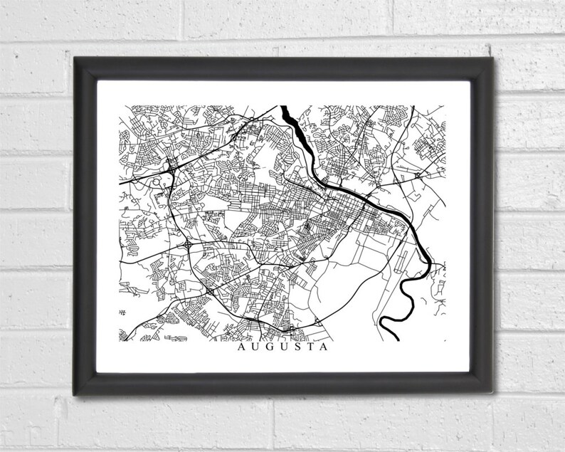 Augusta Map Art Map Print Georgia Map Print Home Map - Etsy