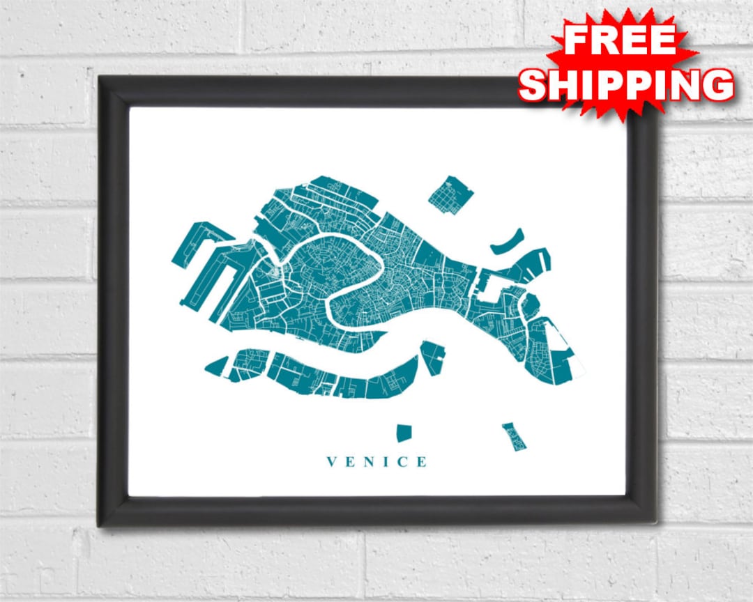 Venice Map Art City Map Italy Travel Map Print - Etsy
