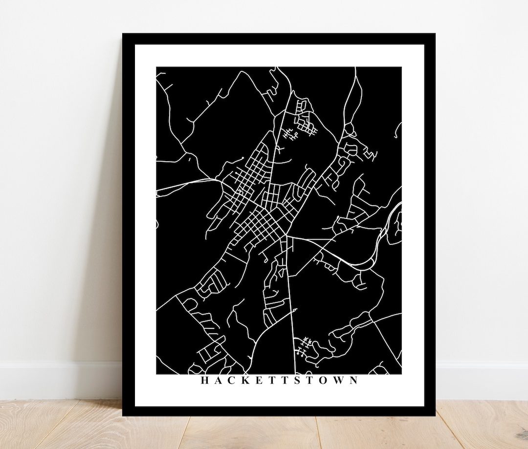 Hackettstown Map Art New Jersey Custom City Streets Wall - Etsy