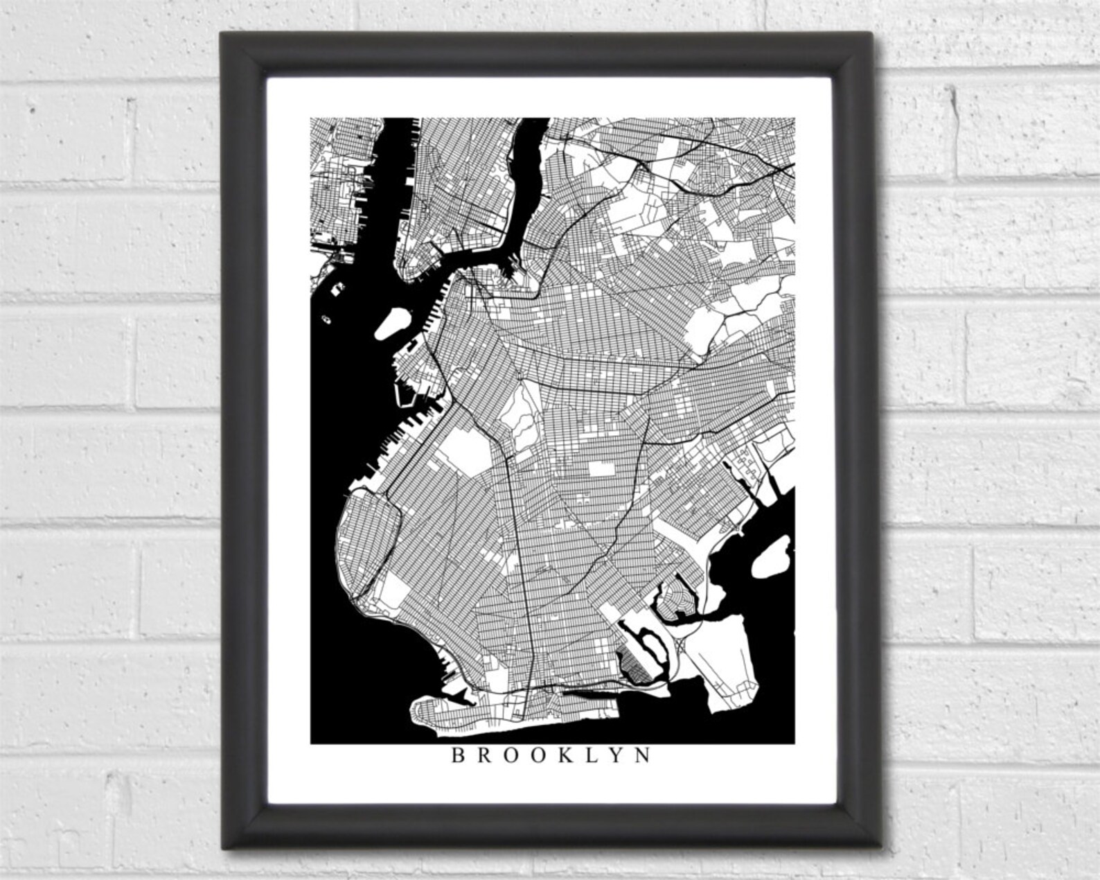Brooklyn Map Art Map Print Custom New York City New York Map Print Home ...