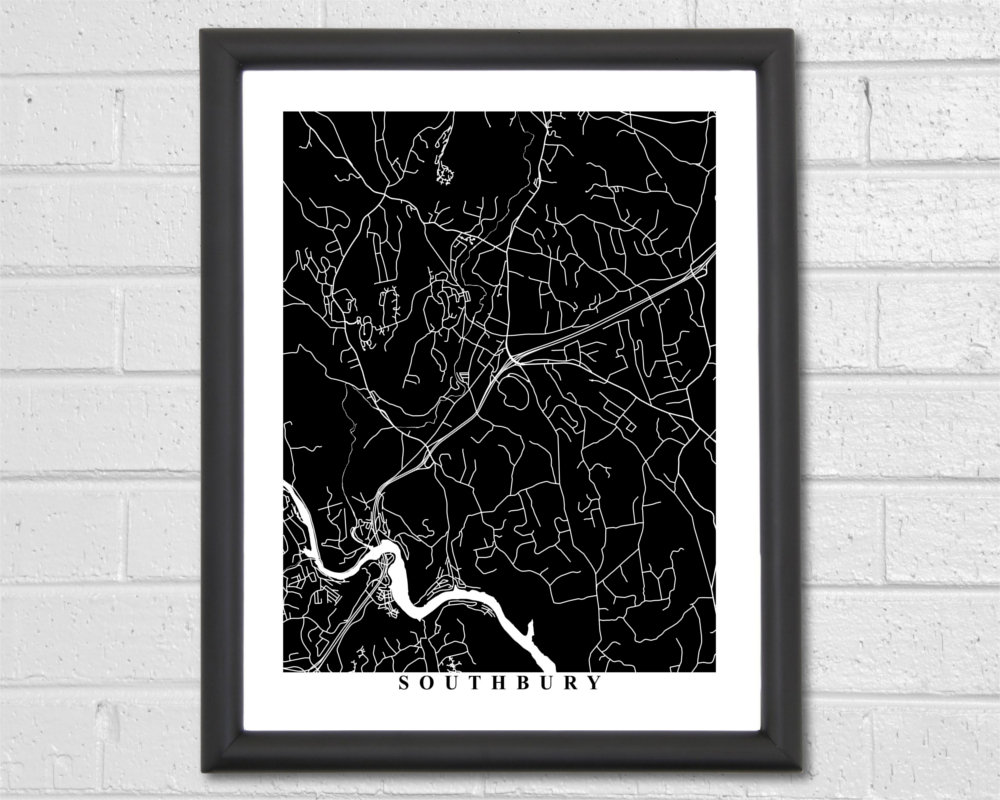Rye Map Art City Map New York Office Decor Map Art | Etsy