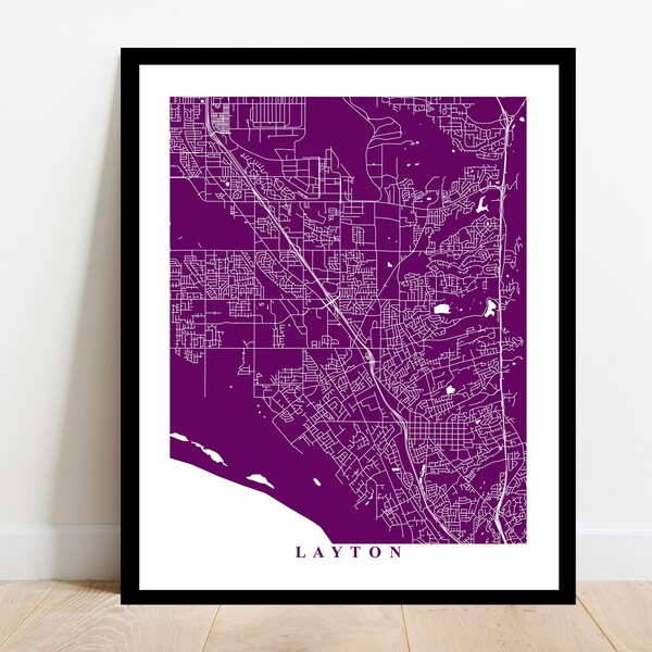 Layton City Map Art - Etsy