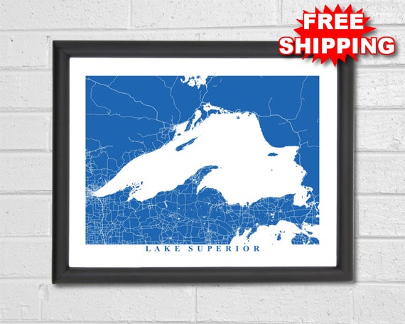 Lake Superior Map Poster