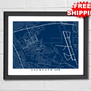 Lackland AFB Map Art City Map Air Force Base Office - Etsy