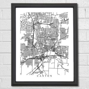 Canton Map Art City Maps Ohio Travel Map Print - Etsy