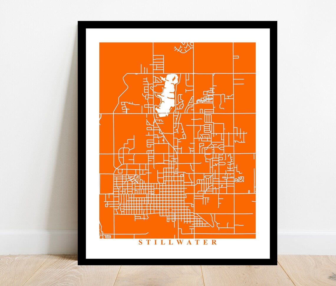Stillwater Map Art Map Print Oklahoma Oklahoma State - Etsy