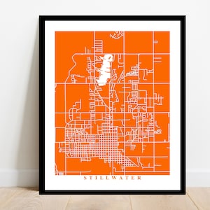 Stillwater Map Art Map Print Oklahoma Oklahoma State - Etsy