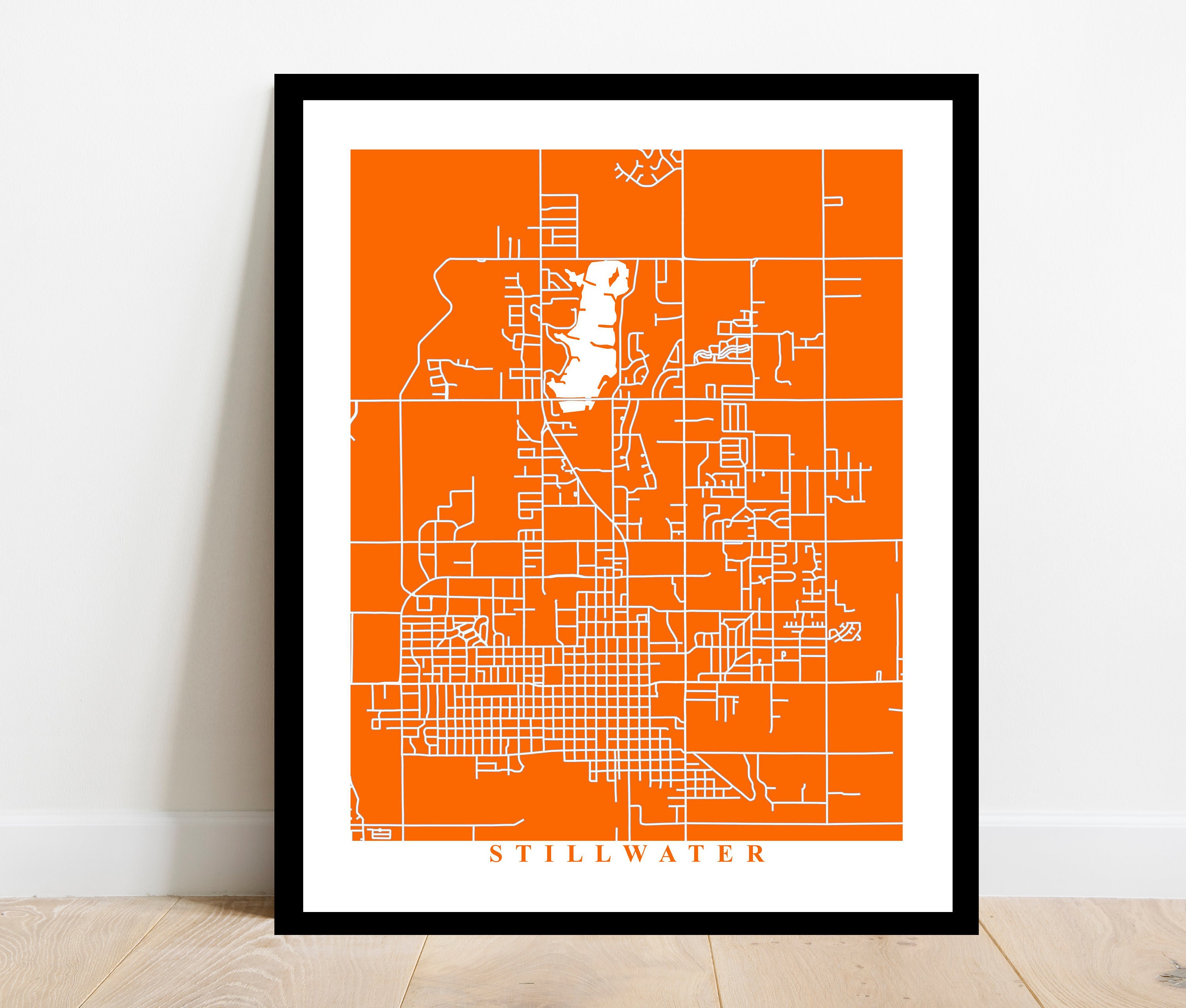 Stillwater Map Art Map Print Oklahoma Oklahoma State - Etsy