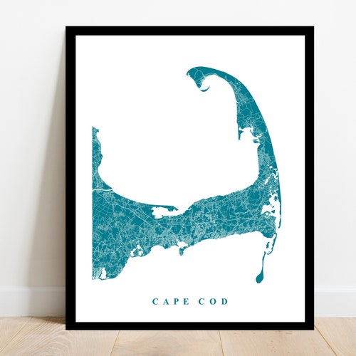 Cape Cod Map Print Massachusetts MA USA Map Art Poster City - Etsy