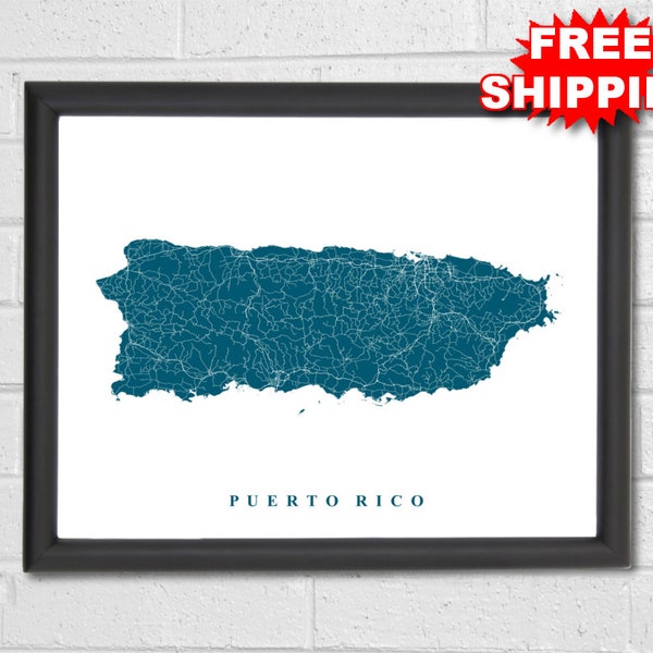 Puerto Rico Map - Etsy