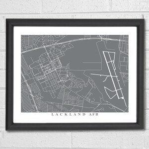 Lackland AFB Map Art City Map Air Force Base Office - Etsy