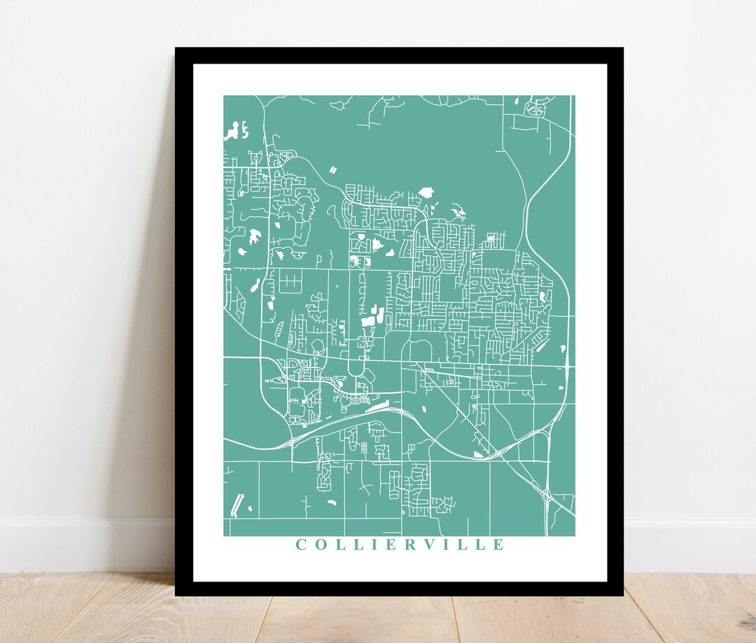 Collierville Map Art City Streets Map Print Tennessee - Etsy