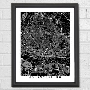 Johannesburg Map Art Map Print South Africa Johannesburg - Etsy