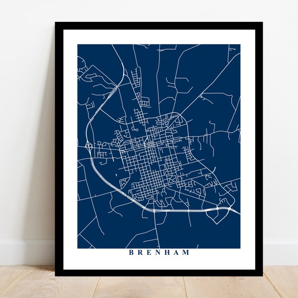 Map Brenham Texas - Etsy